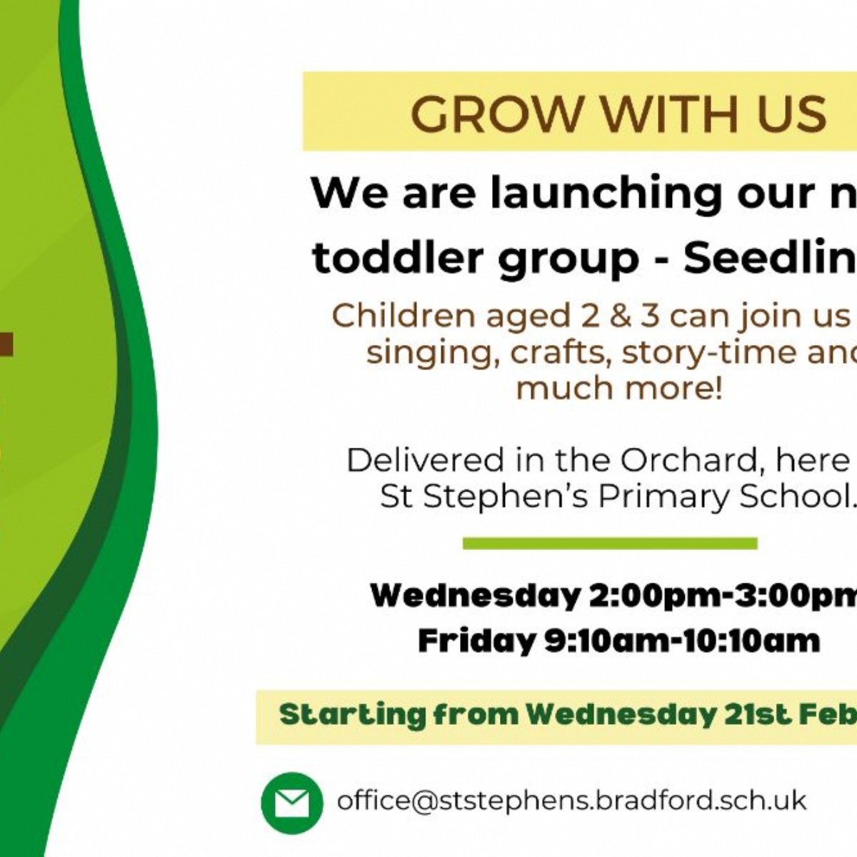 St Stephen’s CE (VA) Primary School - Seedling's Toddler Group